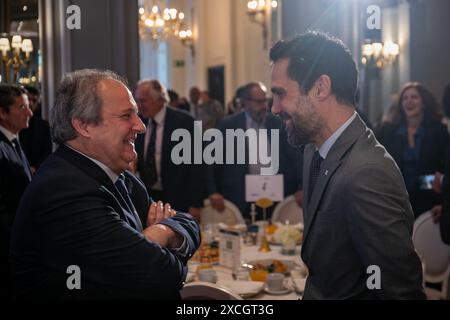 (L-R) Industry and Tourism Minister Jordi Hereu, EC Executive Vice ...