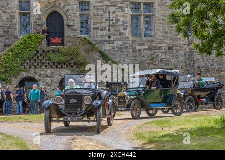Irish Model T cars on a road run near Kilbrittain, Co. Cork, June 2024 ...