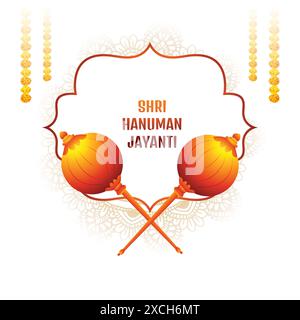 Illustration of gadda for hanuman jayanti card background Stock Vector ...