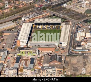 Aerial photo of Notts County FC Meadow Lane Stadium from 1500 feet ...