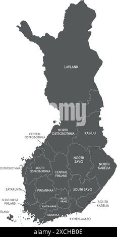 Colorful Finland political map with clearly labeled, separated layers ...