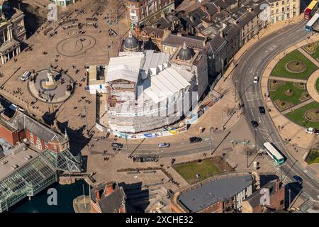 Aerial photo of Hull Maritime Museum swathed in scaffolding taken from ...