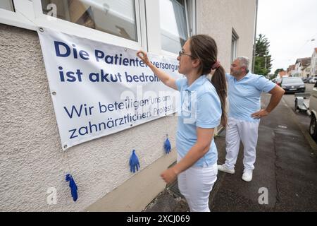 Stuttgart, Germany. 17th June, 2024. Dentists Alexander Raff (l-r ...