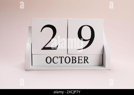 International Psoriasis Day - 29th of October. Block calendar on beige ...