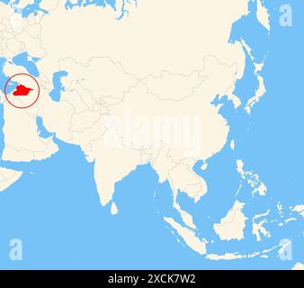 Syria highlighted in red on grey political globe with transparent ...