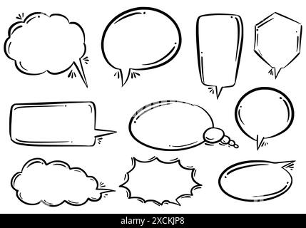 Hand draw chat sketch set design Stock Vector Image & Art - Alamy