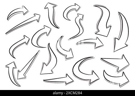 Hand drawn modern arrows set design Stock Vector Image & Art - Alamy
