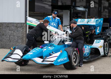 June 08, 2024: IndyCar #2 Josef Newgarden's Team Penske PPG race car ...