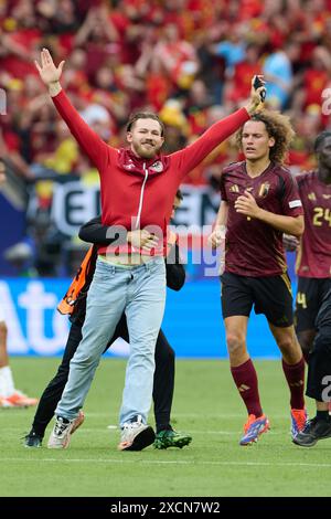 A pitch invader during the UEFA Euro 2024 Group B match at the BVB ...