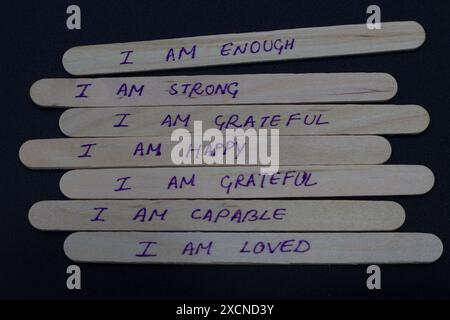 Hand written motivational quotes to boost people's self esteem Stock ...