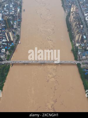 RONGAN, CHINA - JUNE 18, 2024 - Floodwaters pass through the Rongan ...