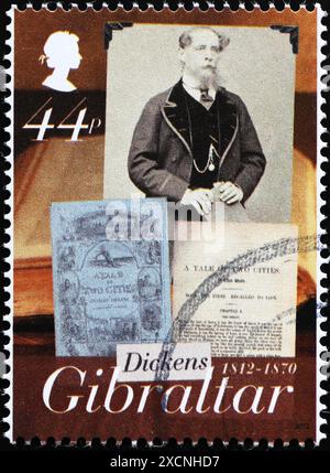 Charles Dickens portrait on postage stamp Stock Photo - Alamy