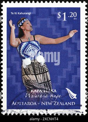 Maori dance Kapa haka on New Zealand postage stamp Stock Photo - Alamy