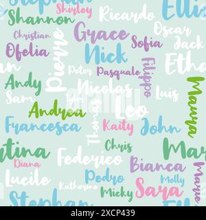 Seamless texture personal names background Stock Vector Image & Art - Alamy