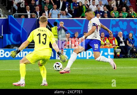 France's Kylian Mbappe controls the ball during the UEFA Nations League ...