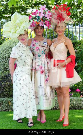 Racegoers Ewa Johnson, Ilda Di Vico and Tamara Holmgren on day one of ...