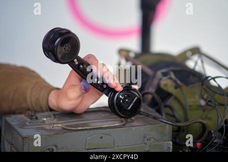 USSR field telephone for World War II communications. Historical items ...