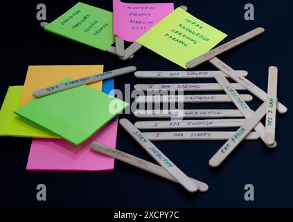Handwritten motivational quotes on sticky notes for boosting self ...