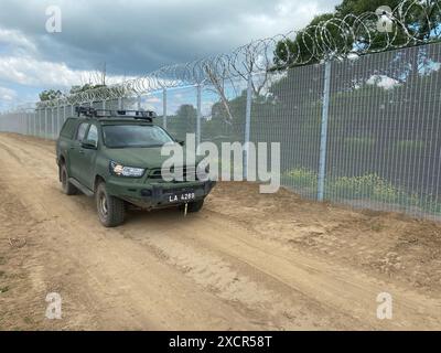 Karsava, Latvia. 18th June, 2024. A border post on the Latvian border ...