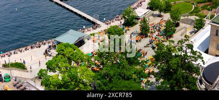 Aerial photograph of the Wisconin Memorial Union and the famous Union ...