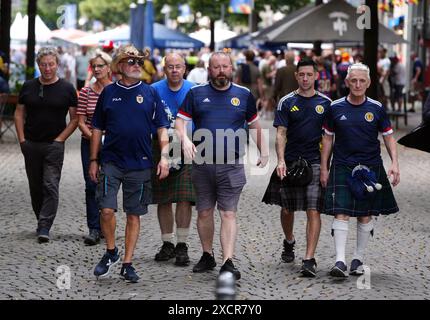 Scotland fans near the Heumarkt Fanzone, Cologne. Scotland will face ...