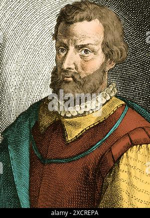 Portrait of Ferdinand Magellan (1480-1521) a Portuguese explorer who ...