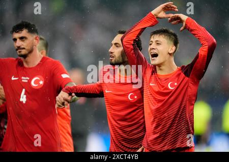 Turkey’s Arda Guler celebrates teammates Turkey’s Mert Muldur (not ...