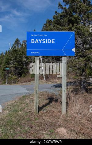 Welcome to Bayside sign on Prospect Road in Nova Scotia, Canada Stock ...