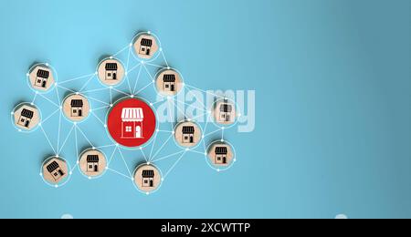 Concept of digital marketing with connected icons Stock Photo - Alamy
