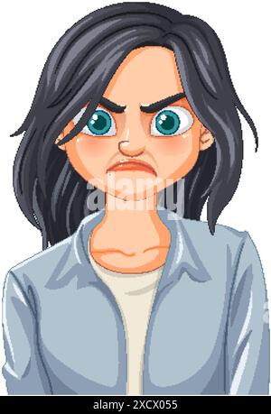 Illustration of an angry woman with dark hair Stock Vector Image & Art ...