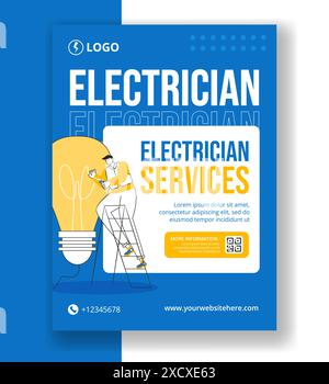 Electrical engineering poster, power industry theme. Engineer ...