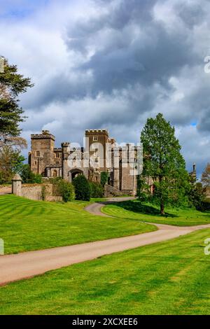 Powderham Castle, historic home of the Earl of Devon near Exeter Stock ...