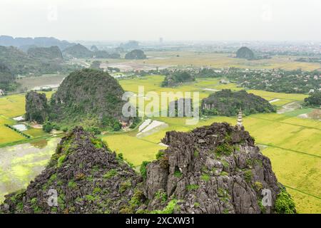 Awesome view of natural karst towers and the Ngo Dong River at the Tam ...