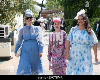 Ascot, UK. 19th June, 2024. The Ascot Milliner, Vivi Jenner (orange ...