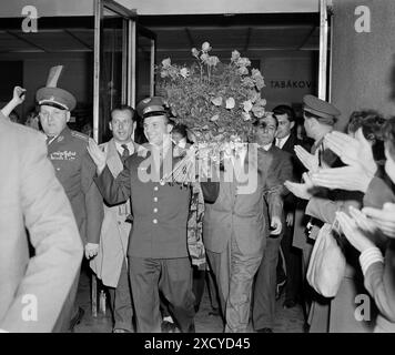 Czechoslovakia welcomes the first cosmonaut Soviet Army Major Yuri ...