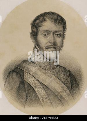 The portrait of Carlos de Borbón, known as Carlos VII, is a historical ...