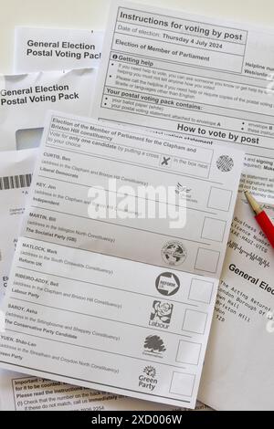 Postal vote for the 2024 UK General Election Stock Photo - Alamy