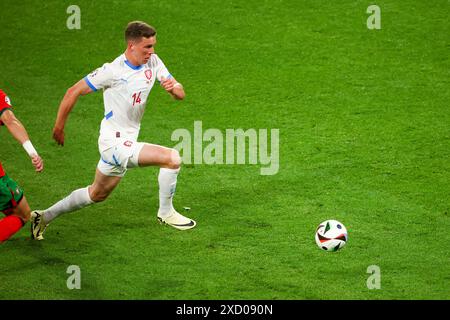 Leipzig. 18th June, 2024. Lukas Provod of the Czech Republic celebrates ...