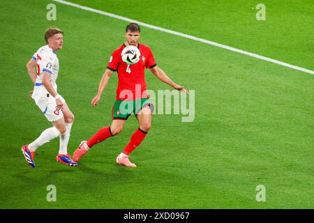 Pavel Sulc of Czech Republic and Ruben Dias of Portugal during the UEFA ...