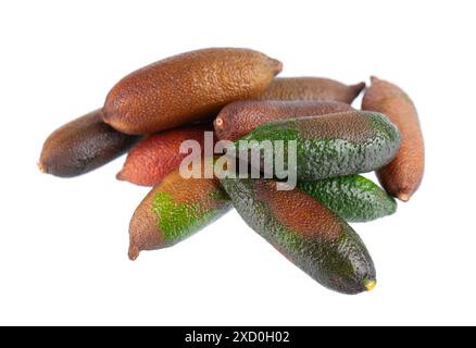 Fresh finger limes isolated on white background. Caviar lime. Fruits ...