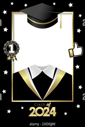 Senior class of 2024 with black graduation cap. Congratulations ...