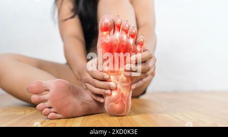 Feet disease Rheumatism and gout. Painful gout inflammation on big toe ...