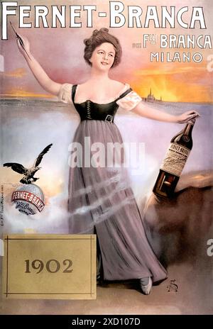 Fernet Branca, 1902 - Vintage Advertising Print Poster Stock Photo - Alamy