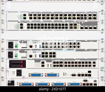 Network switches and digital automatic telephone exchanges Stock Photo ...