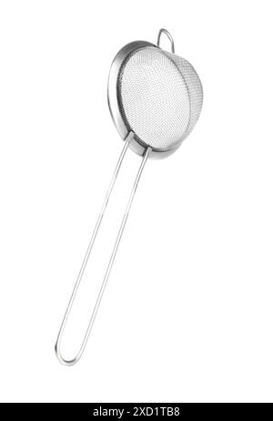One metal sieve isolated on white. Kitchen utensil Stock Photo - Alamy
