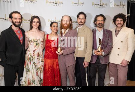 Juliana Canfield and Sarah Pidgeon attend the 2024 Drama Desk Awards at ...