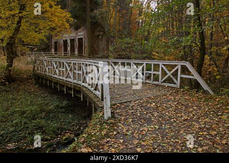 Footbridge over river Stropnice in public park "Tercino udoli" at Nove ...