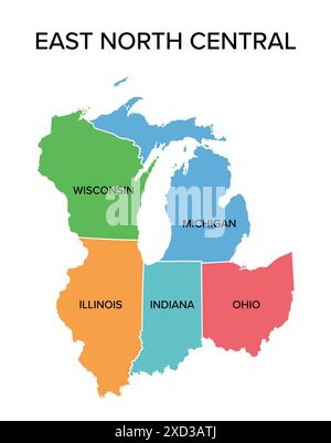 Michigan, U.S. state, multi colored political map with borders, county ...