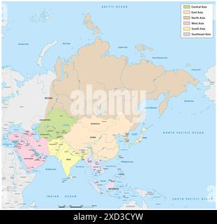 world map of asia continent with india, pakistan, nepal, china, iran ...