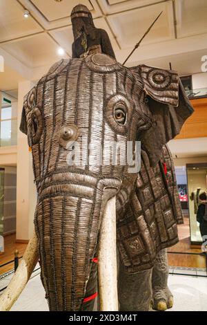 An exhibit of historical armor at the Royal Armouries in Leeds West ...